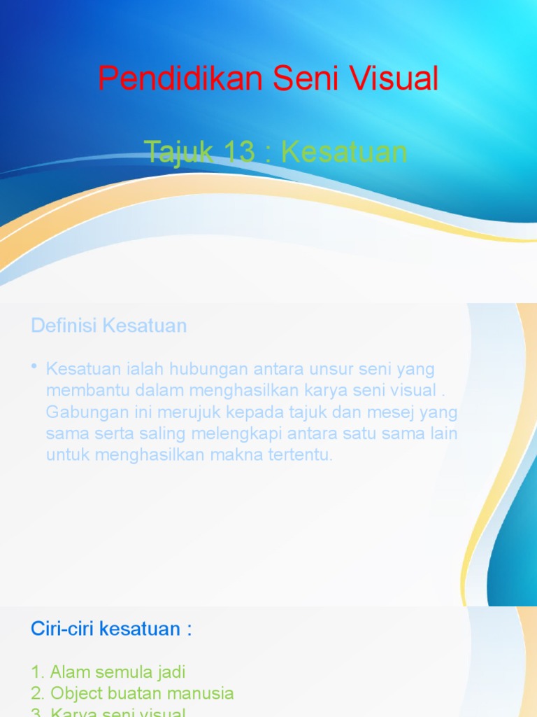 Pendidikan Seni Visual Tajuk: 13 | PDF