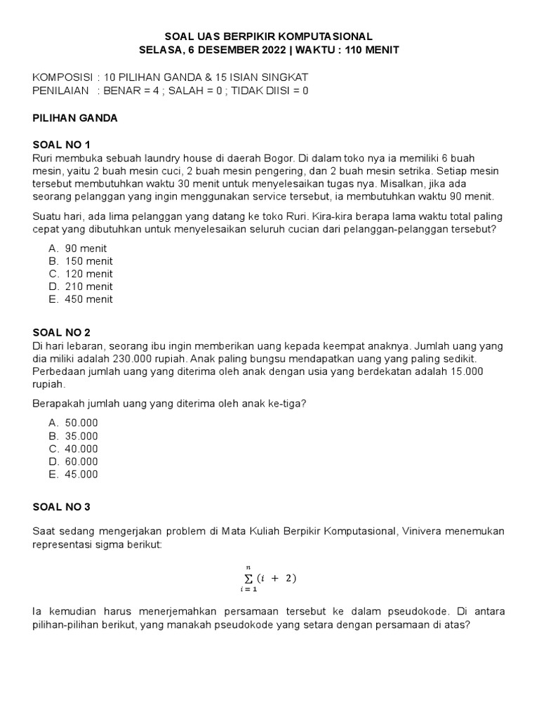 Uas CT Sem 1 | PDF | Metode & Bahan Ajar