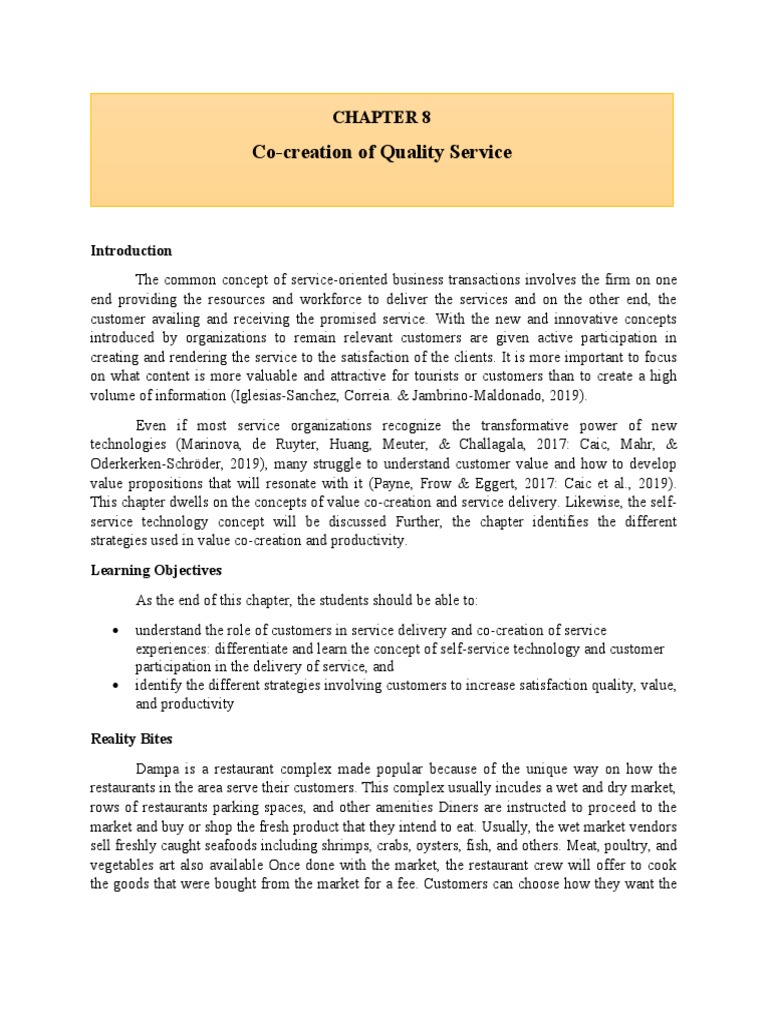 Chapters 8 9 | PDF | Customer | Outsourcing