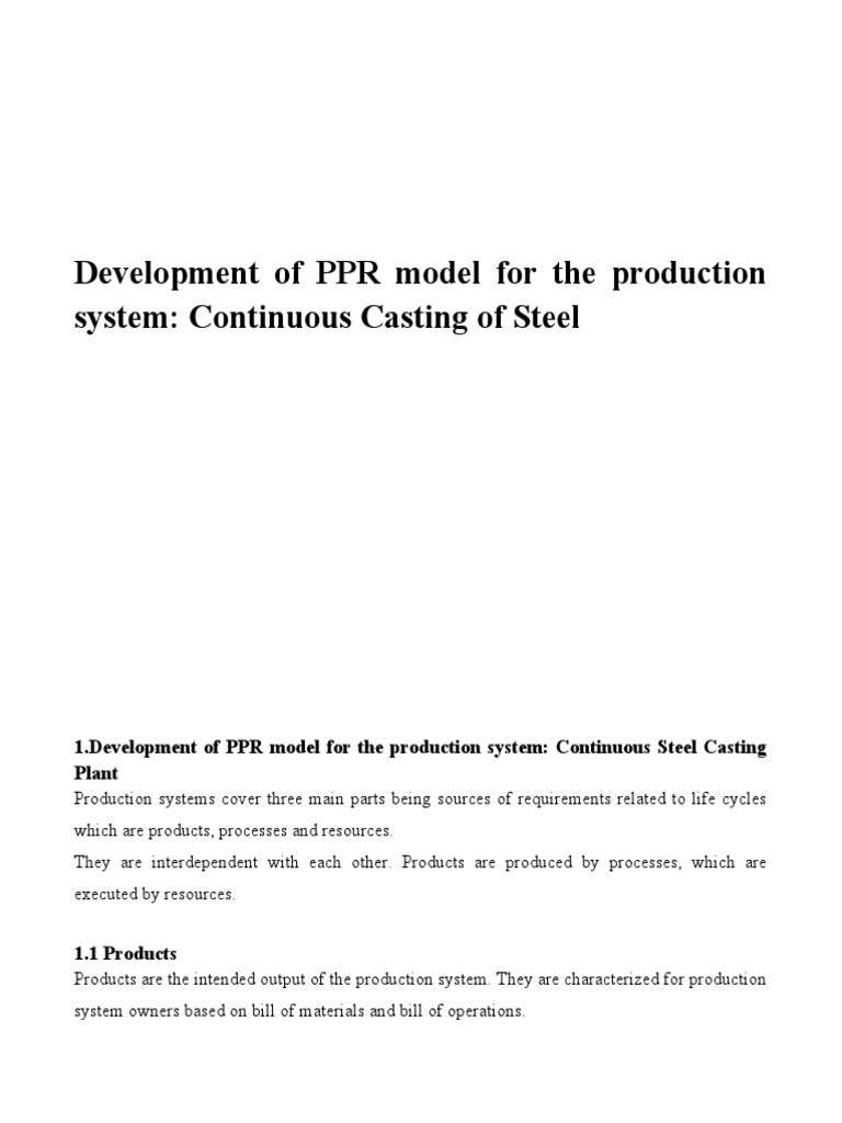 PPR Model For The Production System | PDF | Metalworking | Industrial Processes