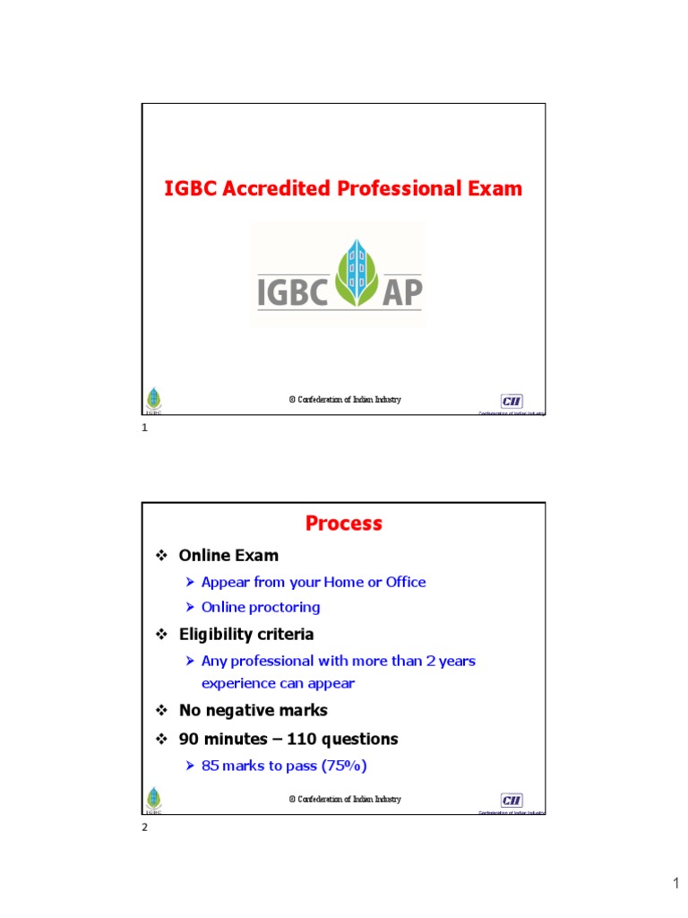 About IGBC AP Exam, 2023 | PDF