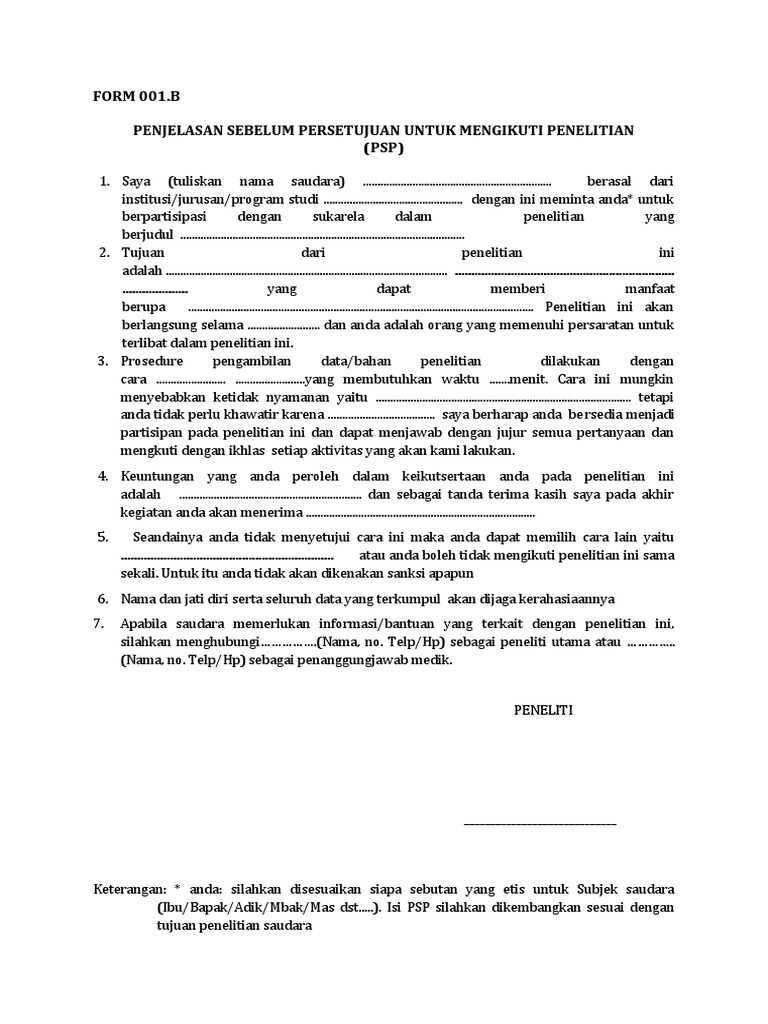 10 FORM PSP Dan INFORMED CONSENT | PDF