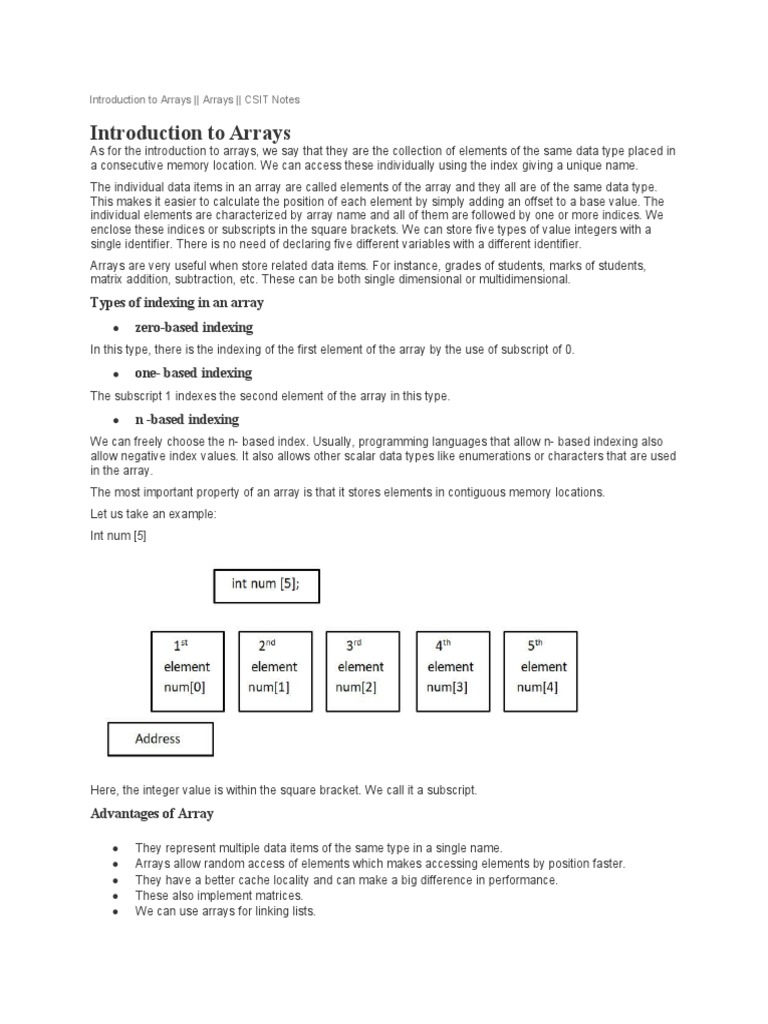 Introduction To Arrays To File Handling C Pdf