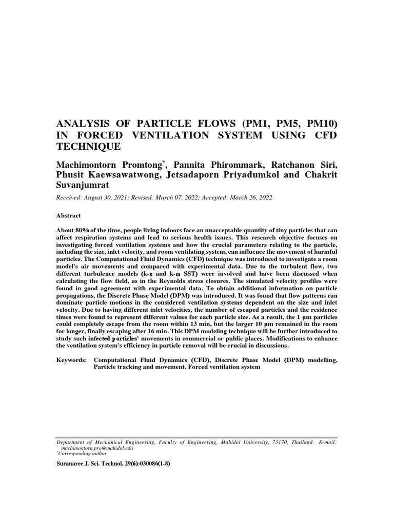Analysis of Particle Flows (PM1, PM5, PM10) | PDF