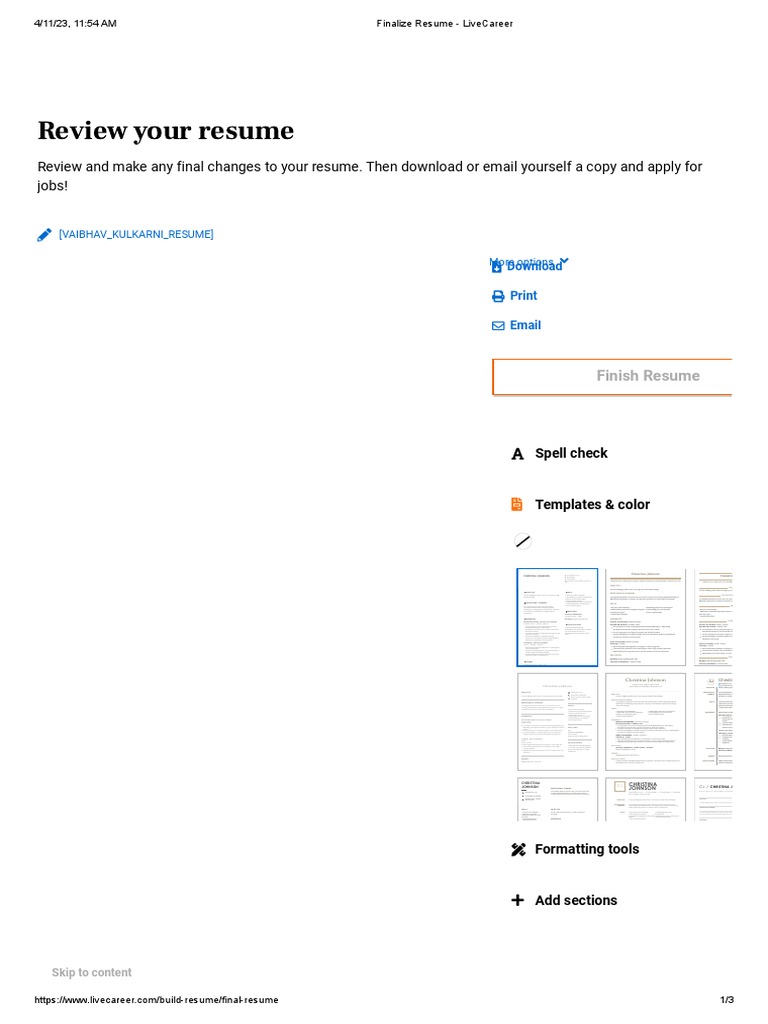 Finalize Resume - LiveCareer | PDF | Marketing | Engineering
