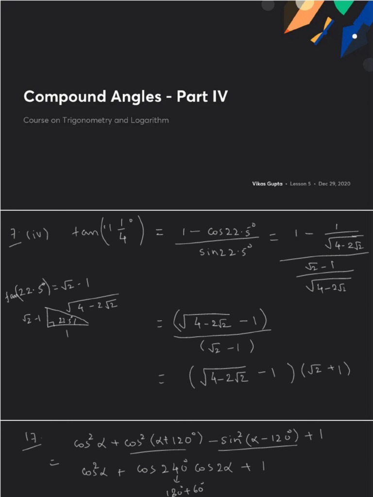 Compound Angles Part IV With Anno | PDF