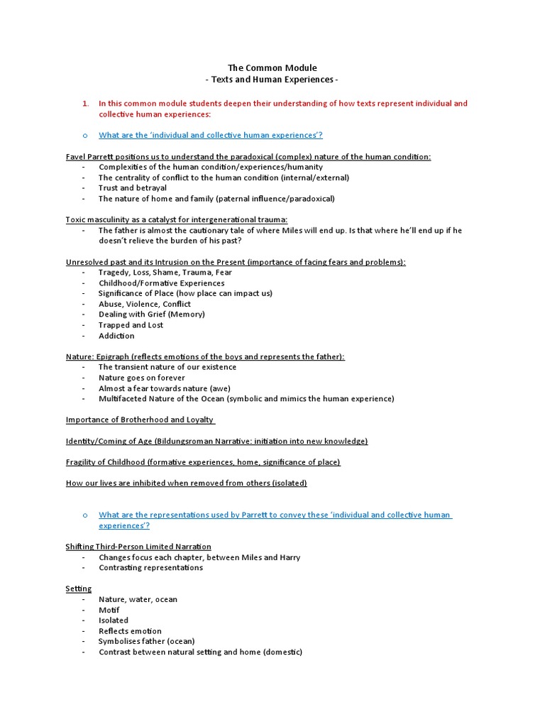 Module Descriptor - T&H - E | PDF | Experience | Psychological Trauma