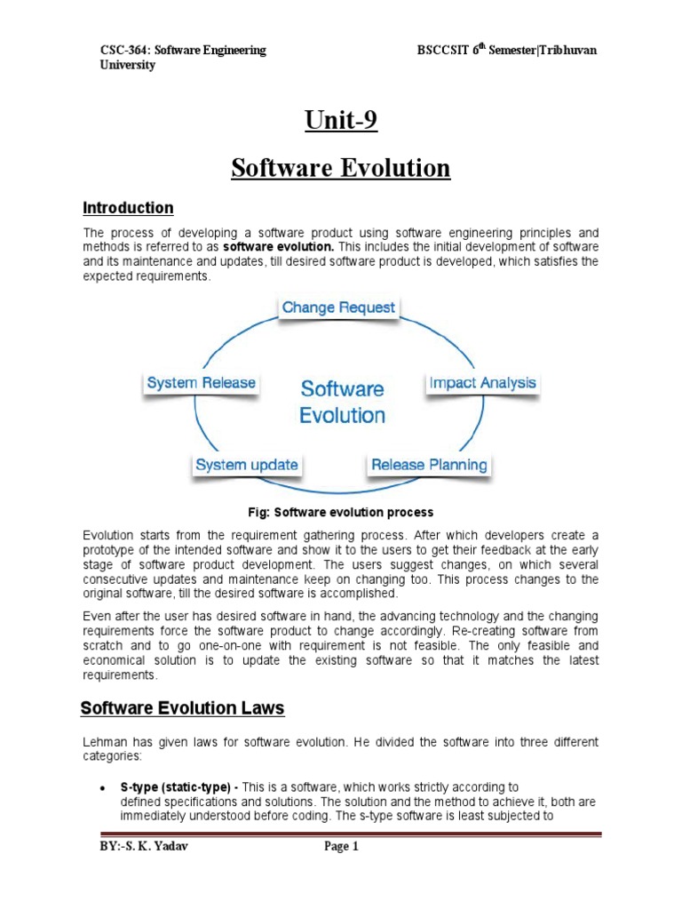 Unit-9 (Software Evolution) | PDF | Software | Reliability Engineering