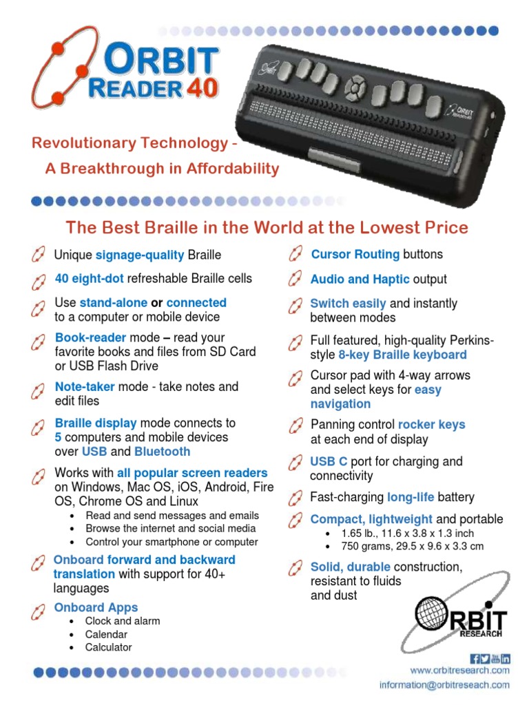 Orbit Reader 40 Brochure v0.6 | PDF