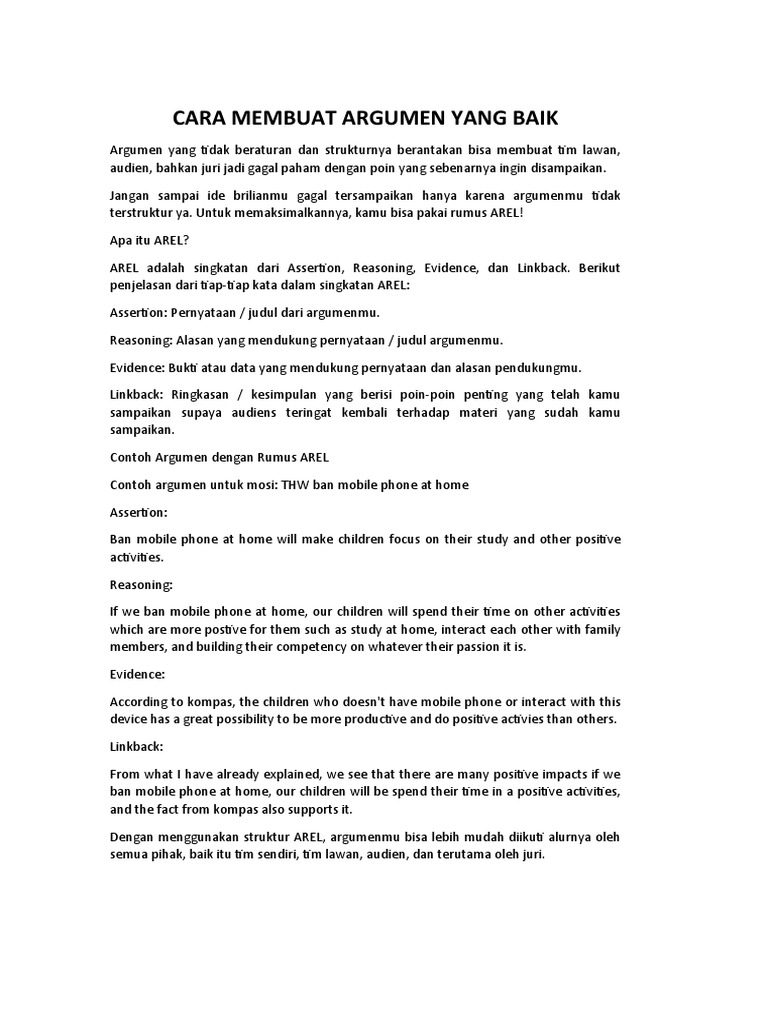 Cara Membuat Argumen Yang Baik | PDF