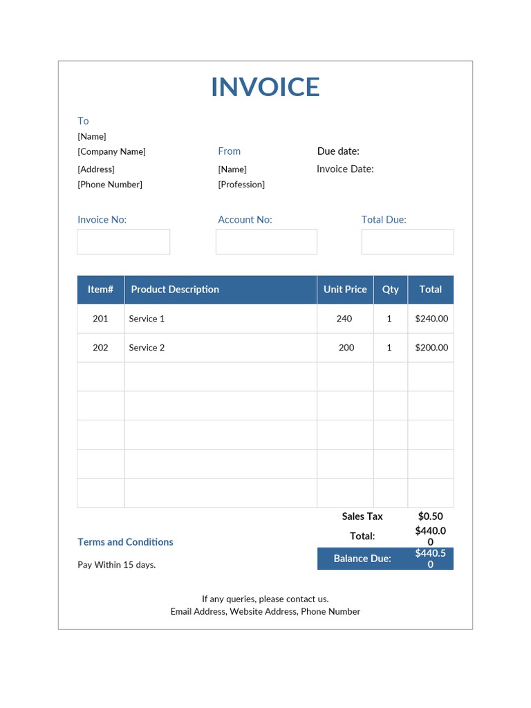 Simple Tax Invoice Template | PDF | Invoice | Information Technology ...