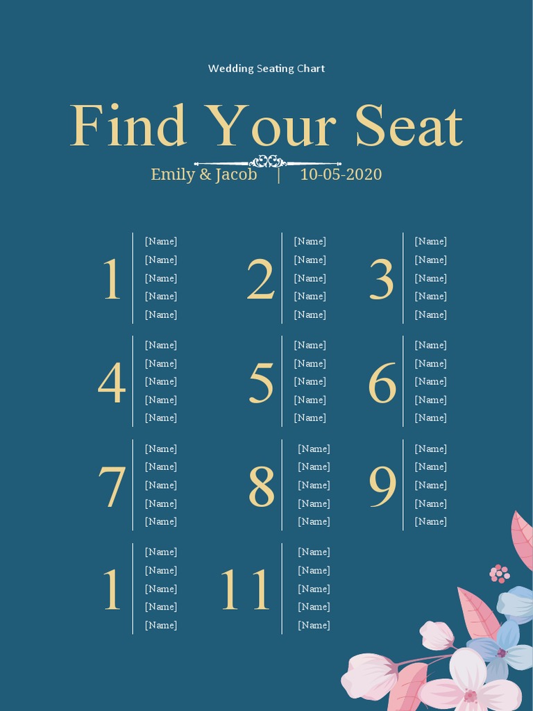 Simple Wedding Seating Chart | PDF