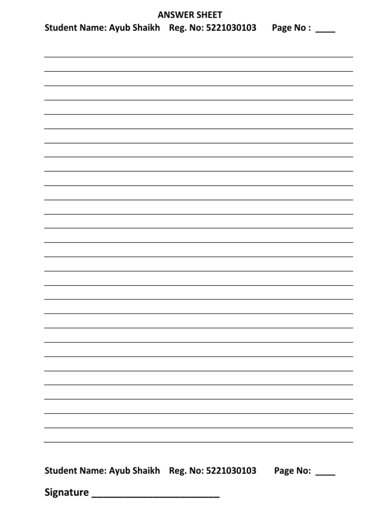 Blank Answer Paper | PDF