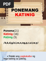 Aralin Sa Patinig at Katinig Sa Wikang Filipino | PDF