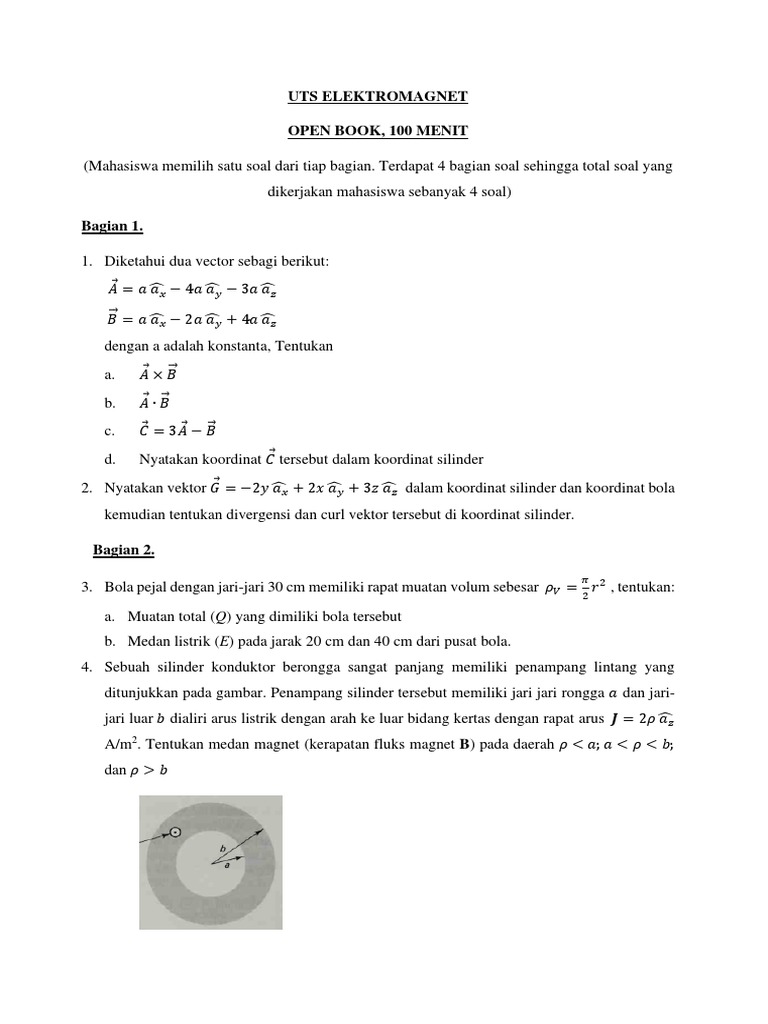 Soal Uts Elmag Te Genap 2021 | PDF