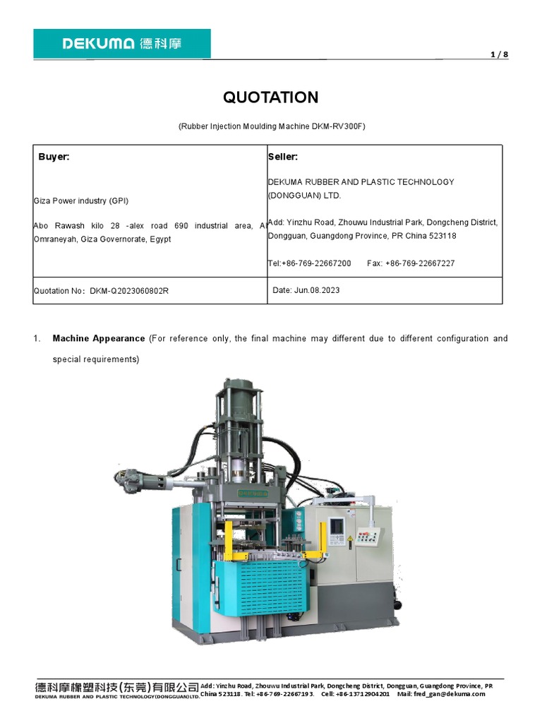 Quotation of DKM-RV300F - 5000CC | PDF | Valve | Mechanical Engineering