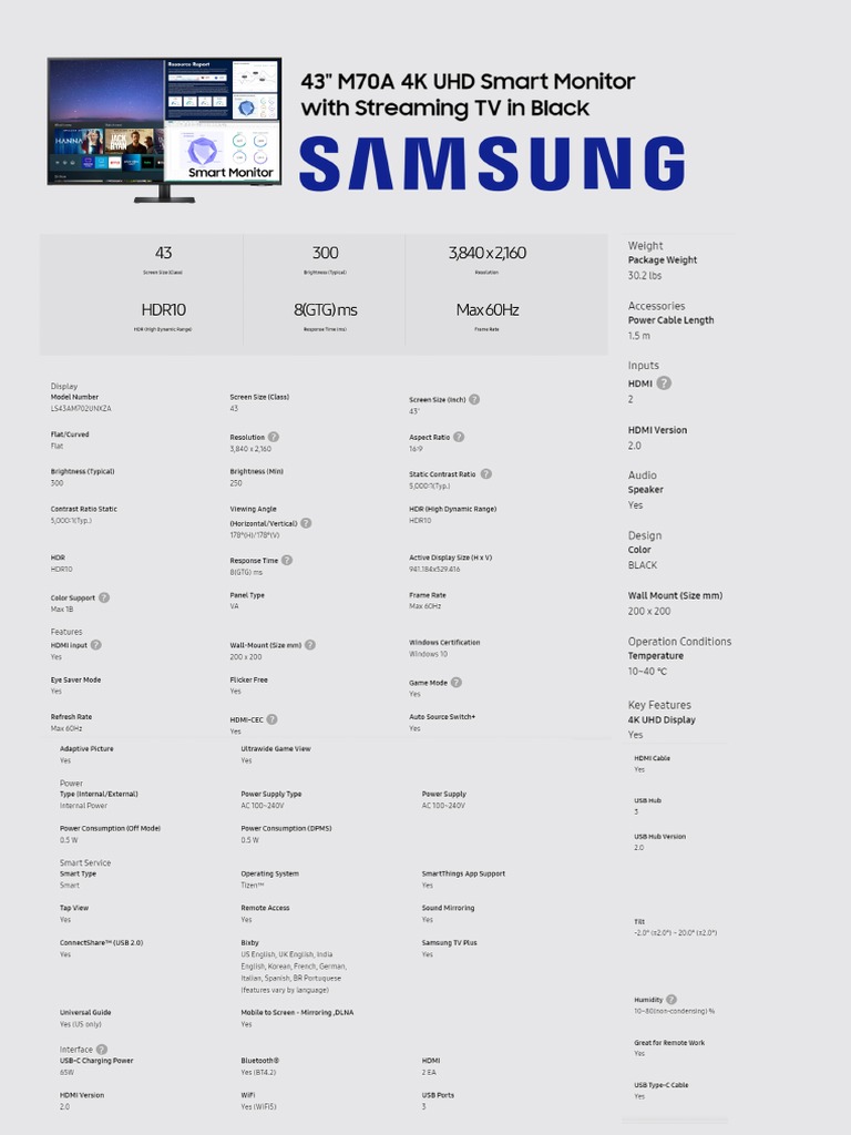 Samsung 43 Monitor | PDF