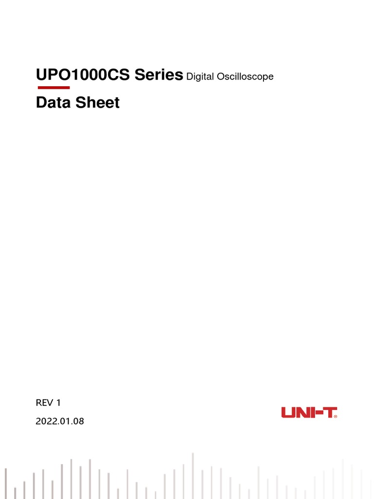 UNI-T UPO1000CS Data Sheet | PDF | Sampling (Signal Processing) | Electrical Engineering