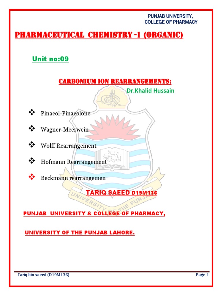 Carbonium Ion Rearrangements Overview | PDF | Science & Mathematics