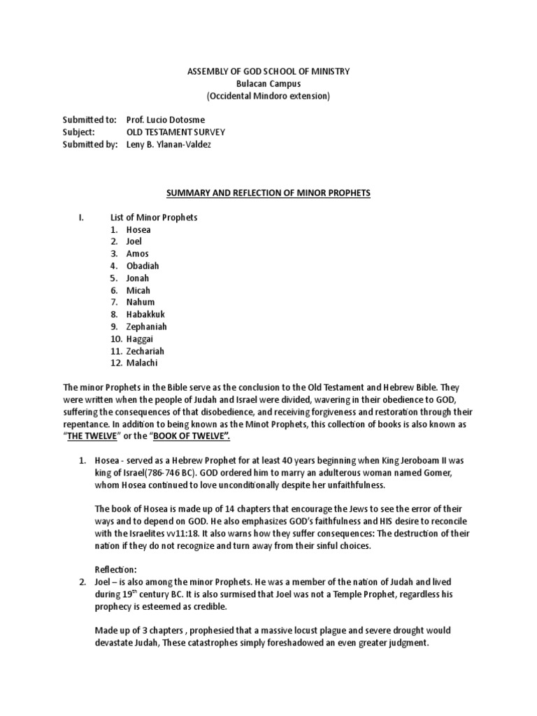 Assignment Old and New Testament Survey | PDF