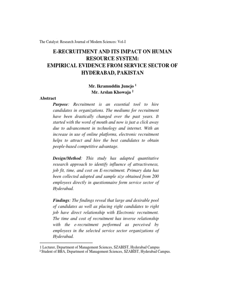 E Recruitment And Its Impact On Human Re Pdf Recruitment Human