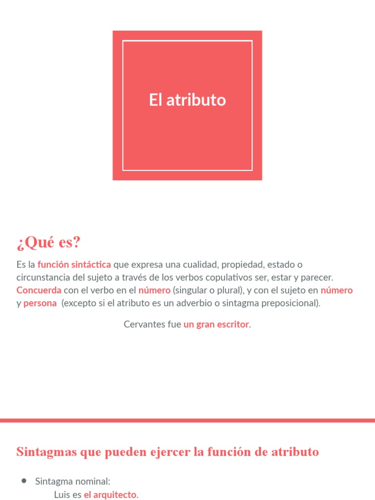 Guía del Atributo en Gramática | PDF | Artes del Lenguaje y ...