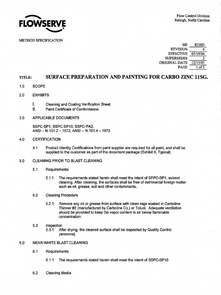 Carbo Zinc II SG Surface Prep Guide | PDF | Paint | Humidity