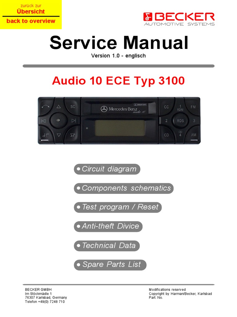 Be3100 SM Becker en | PDF | Frequency Modulation | Hertz