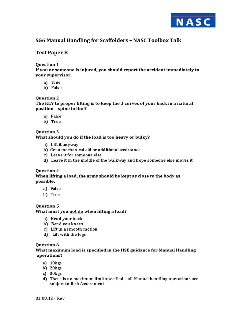 SG6 Question Paper B | PDF