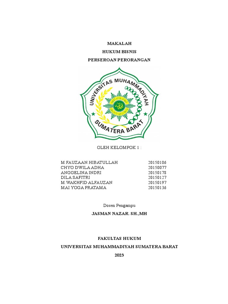 Makalah PT - Perorangan | PDF
