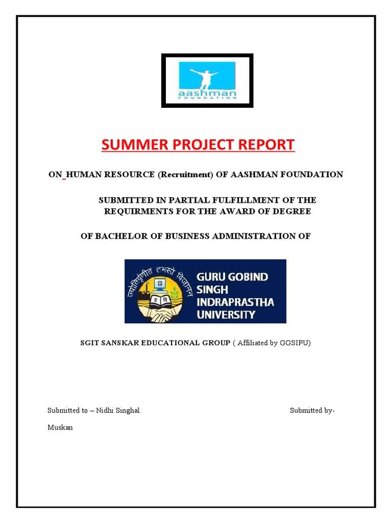 Summer Project Report | PDF | Recruitment | Human Resource Management