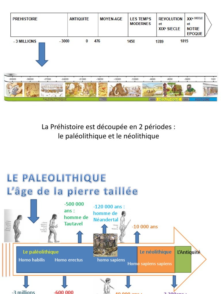 Frise Chronologique Paléolithique-Néolithique | PDF | Paléolithique ...