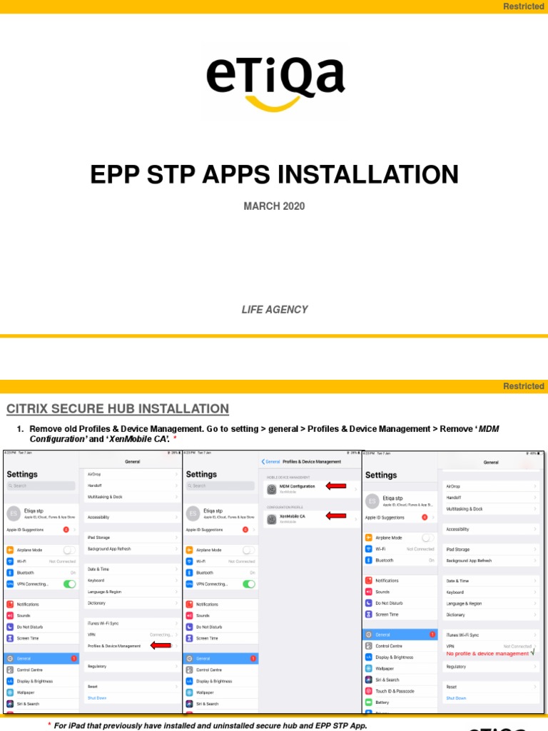 EPP STP Apps Installation 2020 - v2 | PDF