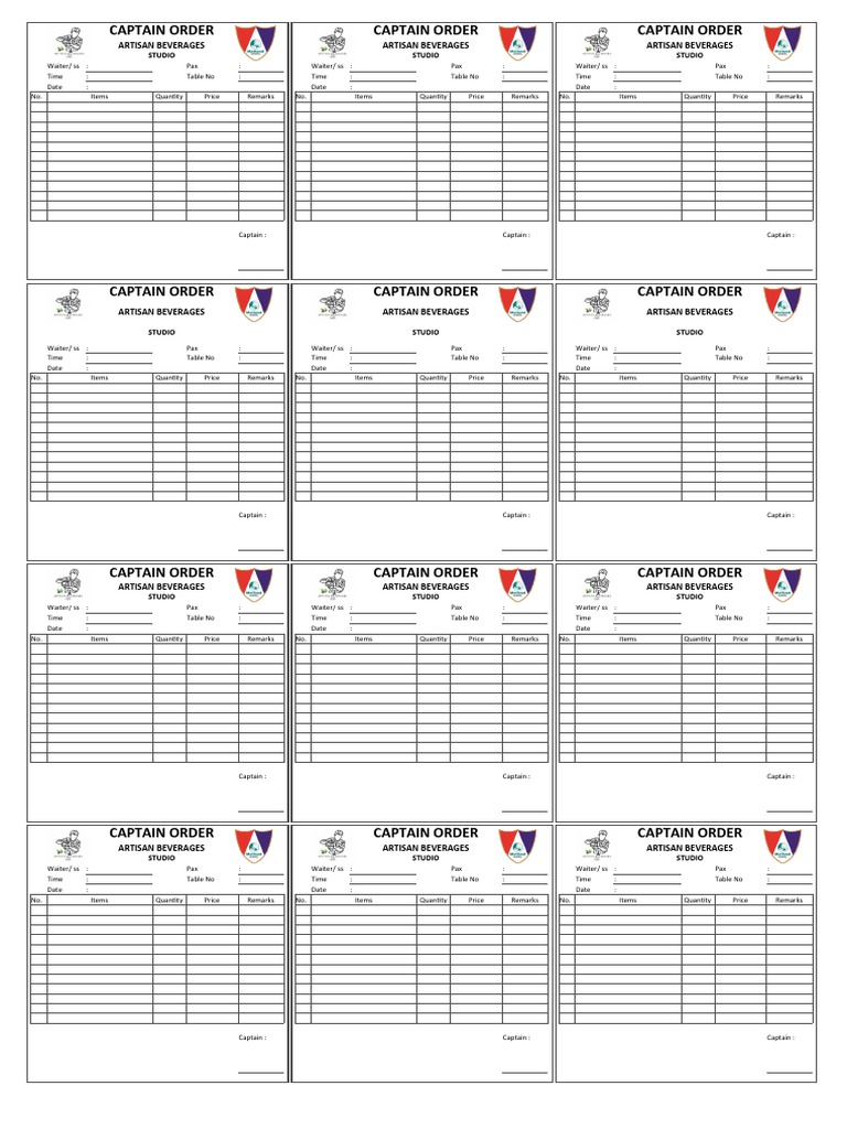 Captain Order Abs-Print | PDF | Waiting Staff | Restaurants