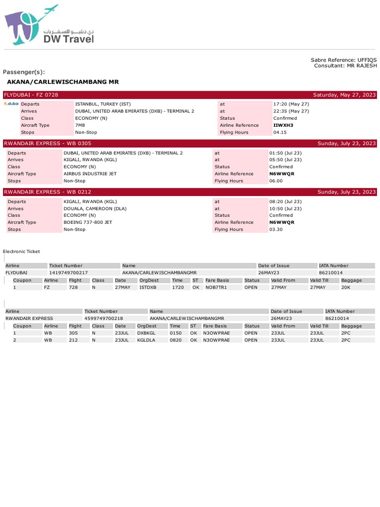 PNR Uffiqs | PDF | Emirates (Airline) | Civil Aviation