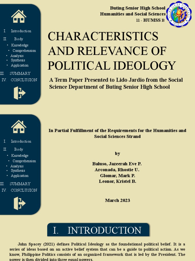 Characteristics and Relevance of Political Ideology | PDF | Ideologies ...