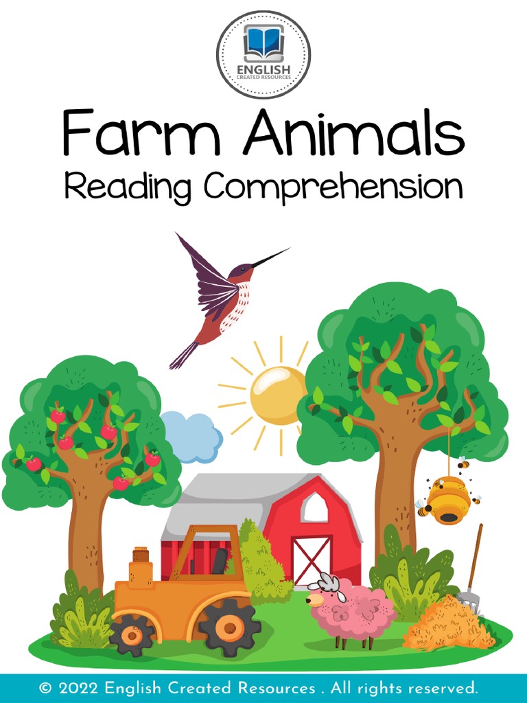 New Farm Animals Reading Comprehension Copyright English Created ...
