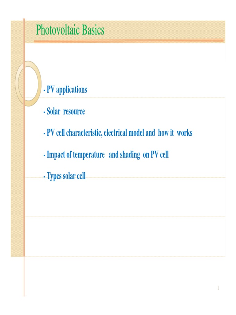 3 PV - Systems Components and System Sizing | PDF