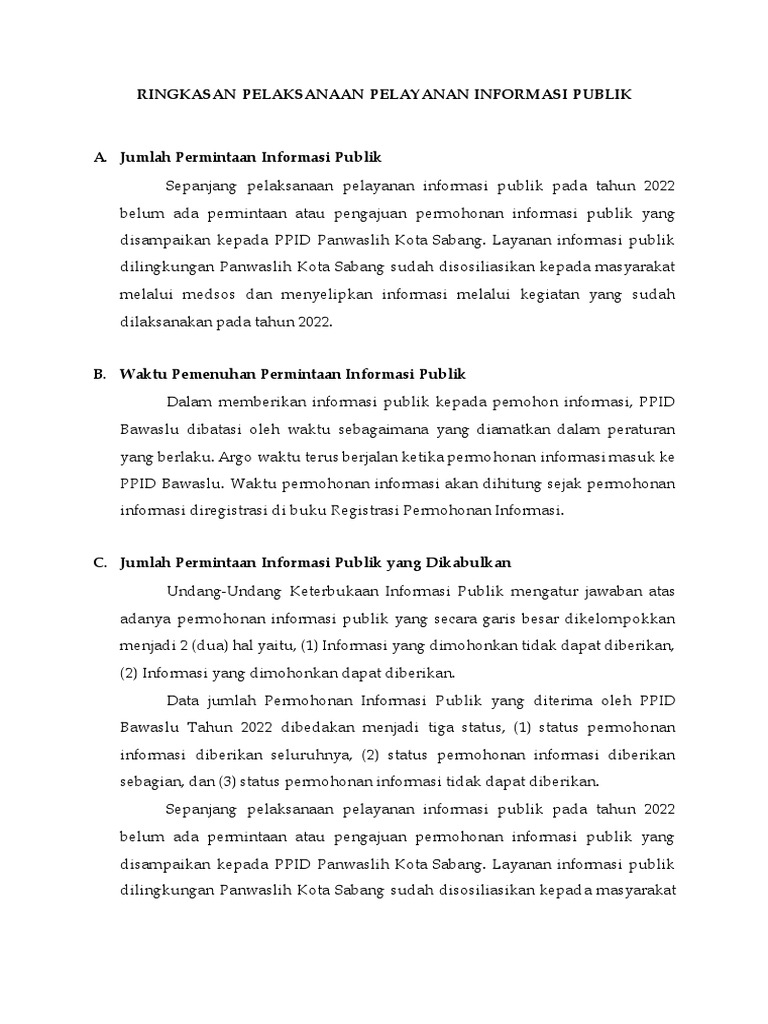 01 RINGKASAN _LIP_PPID_2022_SABANG | PDF