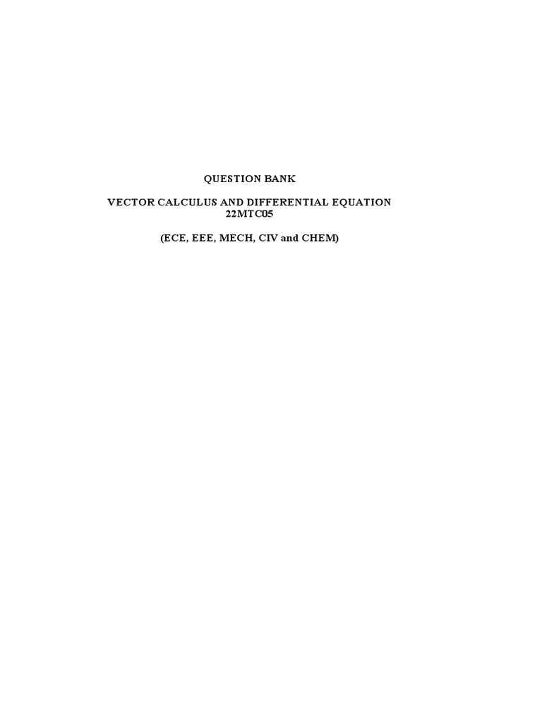 Vcde Tutorial Sem-Ii 2022-23 | PDF | Equations | Ordinary Differential Equation