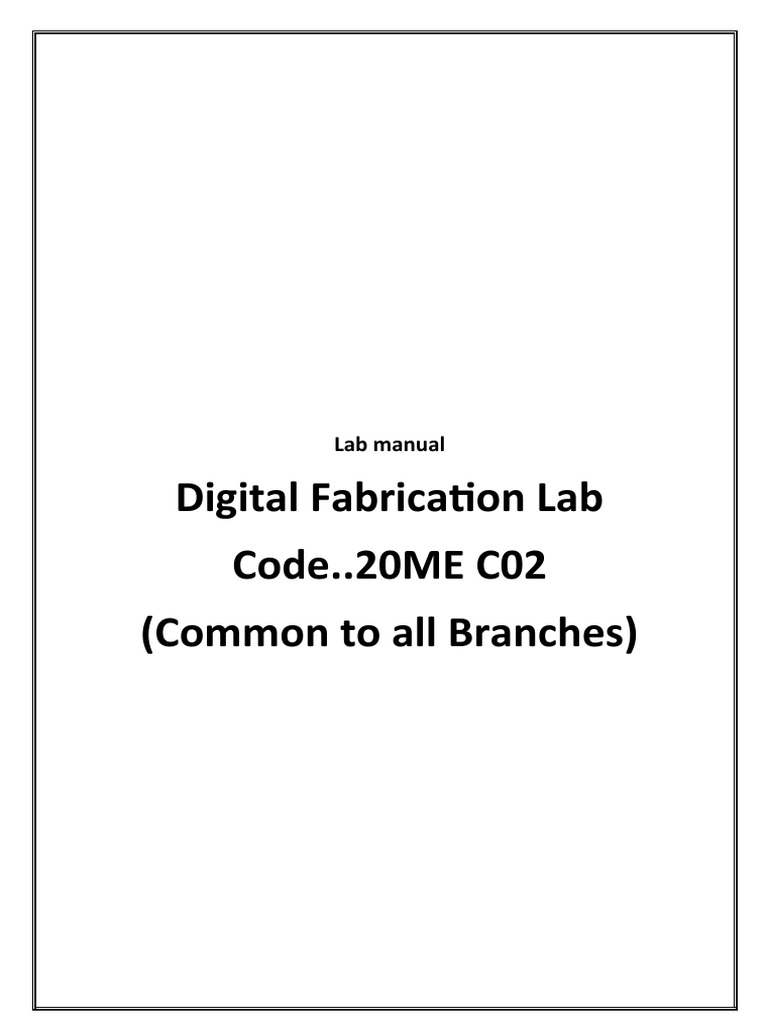 DF Lab Manual | PDF | 3 D Printing | Fluorescent Lamp