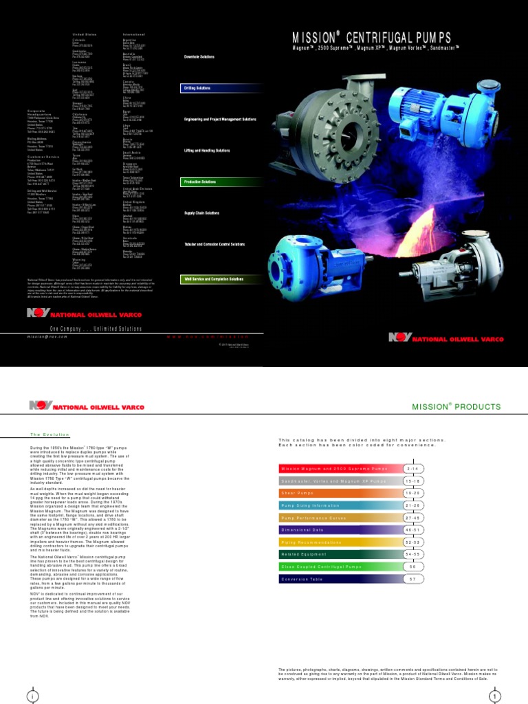 Mission Centrifugal Pumps | PDF | Pump | Bearing (Mechanical)