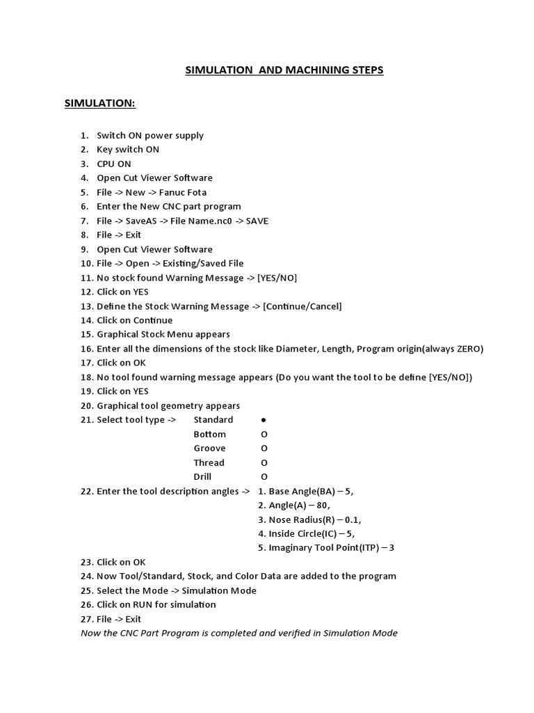7 CAM SIMULATION _MACHINING STEPS | PDF