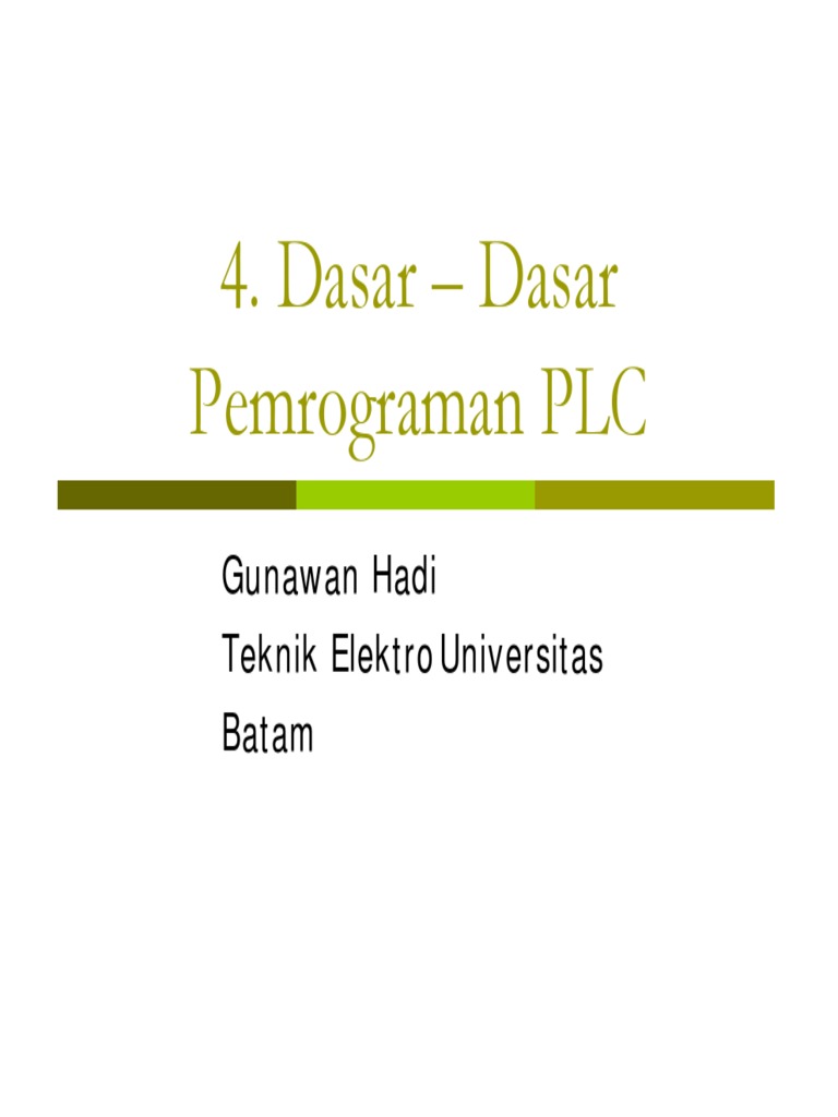 4 PLC Dasar Pemrograman | PDF