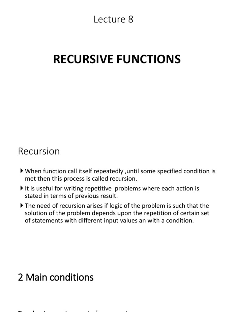 Recursive Functions | PDF | Scope (Computer Science) | Variable ... Recursive Functions | PDF | Scope (Computer Science) | Variable ...