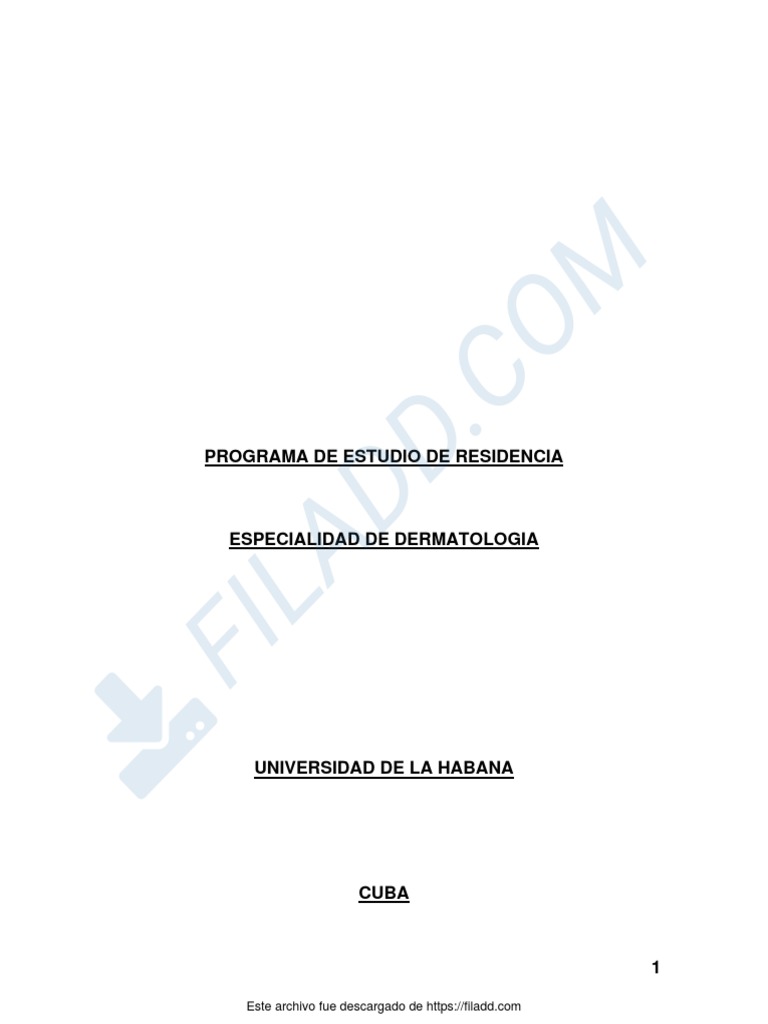 Programa de Estudio Residencia Dermatologia | PDF | Perdida de cabello | Cáncer