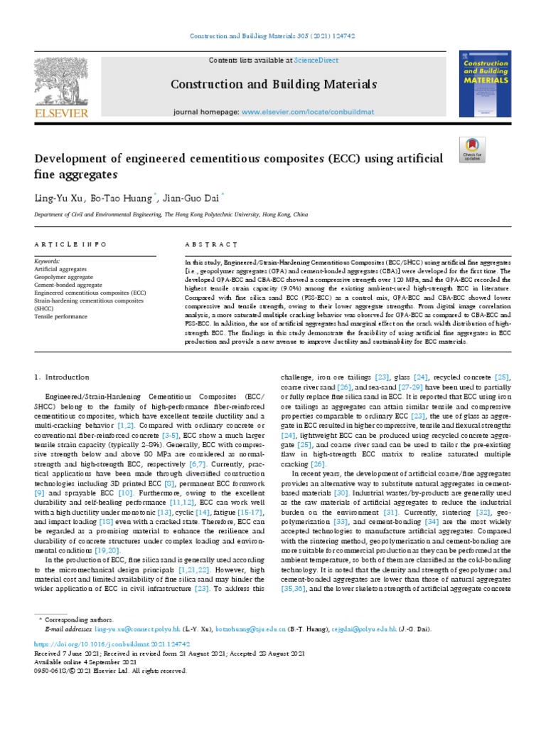 Development of Engineered Cementitious Composites (ECC) Using ...