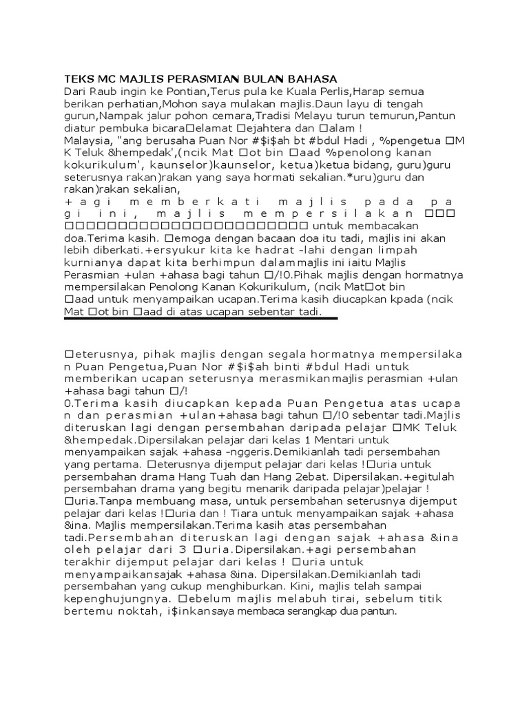 Perasmian Bulan Bahasa 2023 | PDF