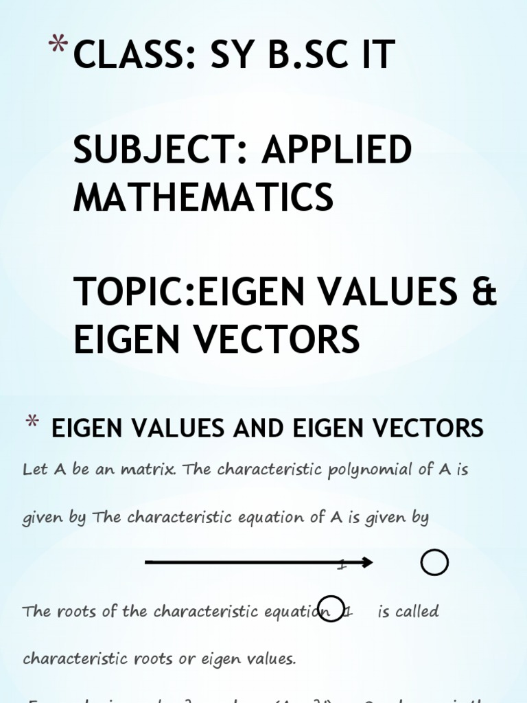 06 - Eigen Values and Eigen Vectors | PDF | Eigenvalues And ...