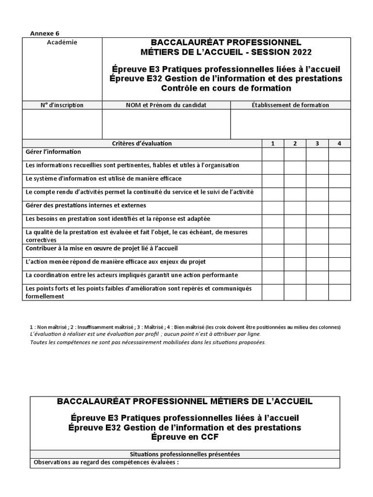 Annexe 6 E32 Grille Devaluation CCF | PDF